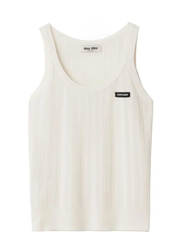 Miu Miu Cashmere And Silk Tank Top - White