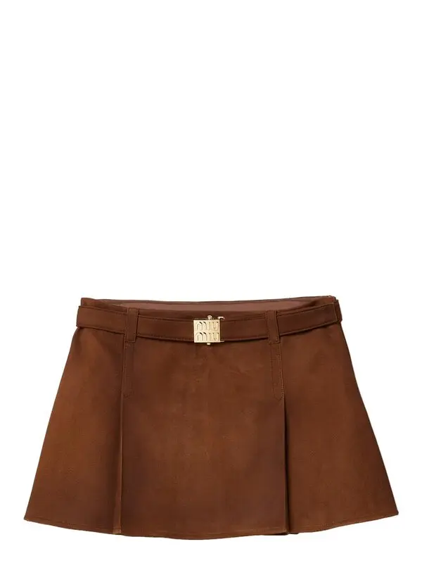 Miu Miu Suede Mini Skirt - Brandy