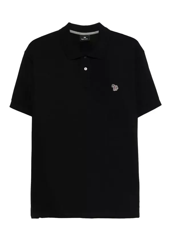 Paul Smith Cotton Zebra-patch Polo Shirt - Black