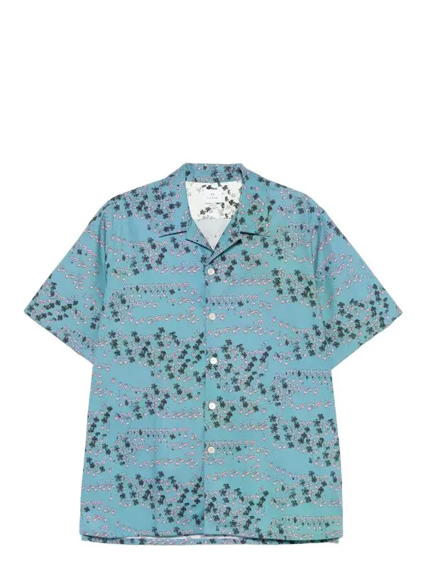 Paul Smith Jasmine-print Short-sleeve Shirt - Blue