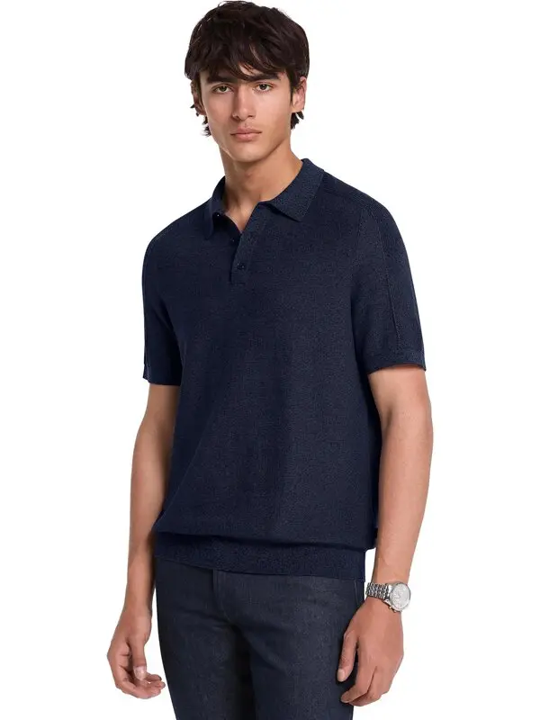 Michael Kors Cotton Mouliné Polo Shirt In Size By - Blue