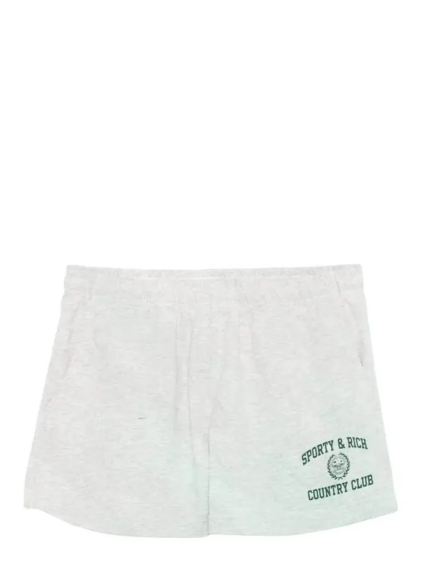 SPORTY & RICH Varsity Crest Shorts - Grey