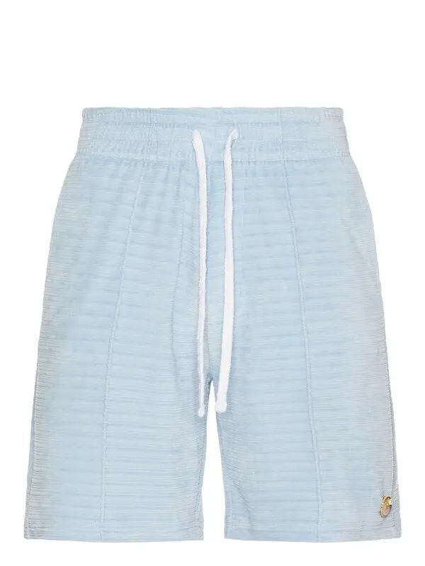 Casablanca Velour Pintuck Shorts - Blue