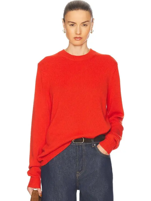 Guest In Residence Allday Crew Neck Sweater - Cherry