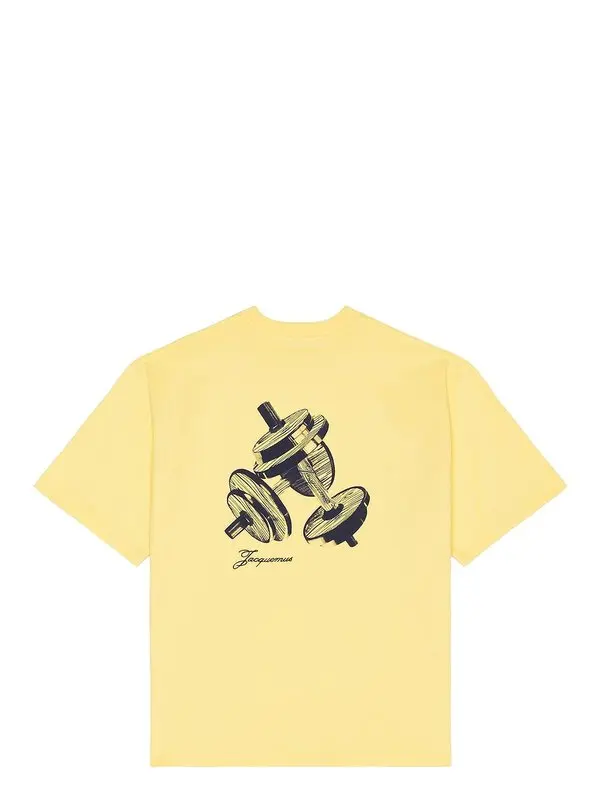 Jacquemus Le T-shirt Halteres In Yellow - Athletic Club Beige