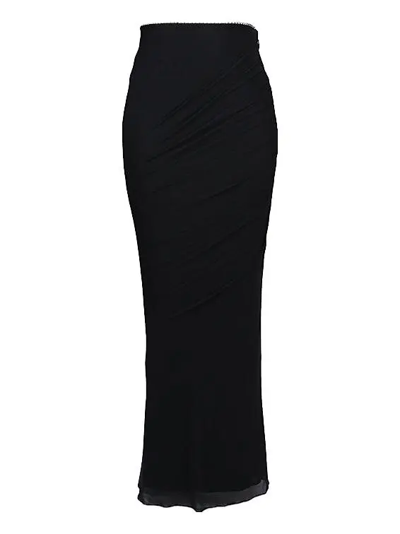 House Of Cb Cassidy Fluted-hem Maxi Skirt - Black
