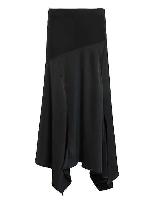 ALLSAINTS Pia Asymmetric-hem Satin Skirt - Black