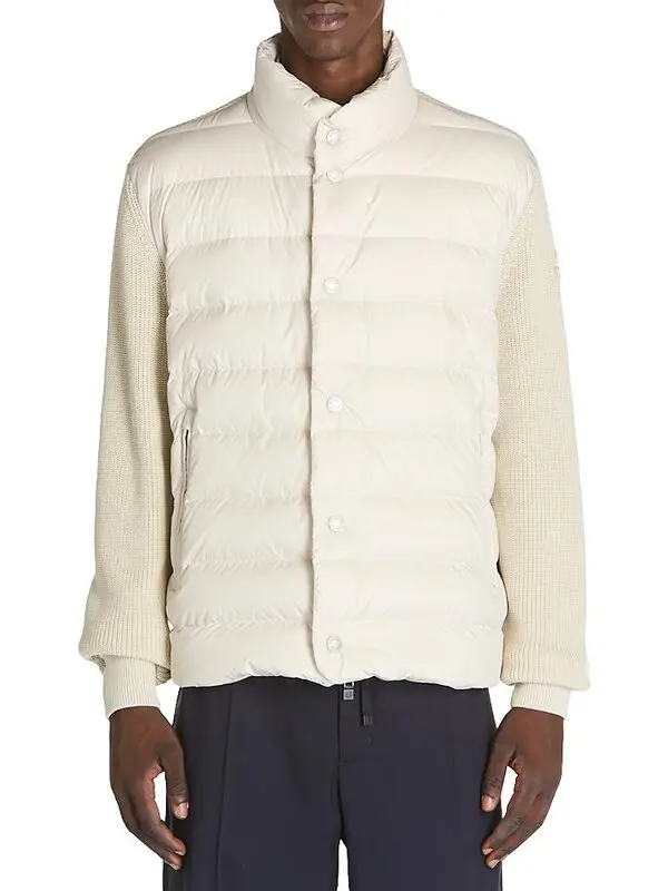 Moncler Quilted Vest Cardigan - Light Beige