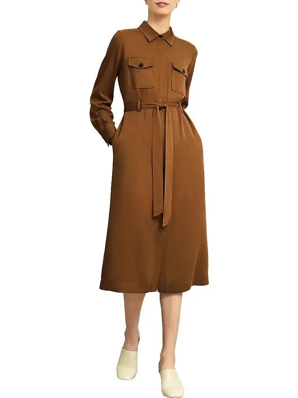 HOBBS LONDON Limited Combs Midi Shirt Dress - Vicuna