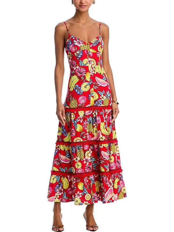 Aqua Fruit Tassel Dress Exclusive - Red Multi