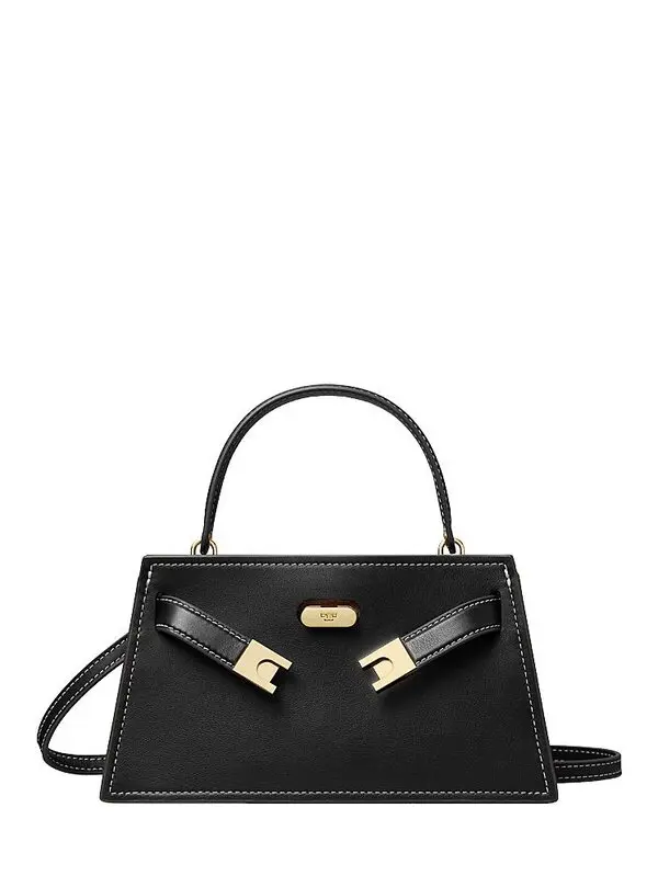 Tory Burch Petite Lee Radziwill Leather Tote - Black