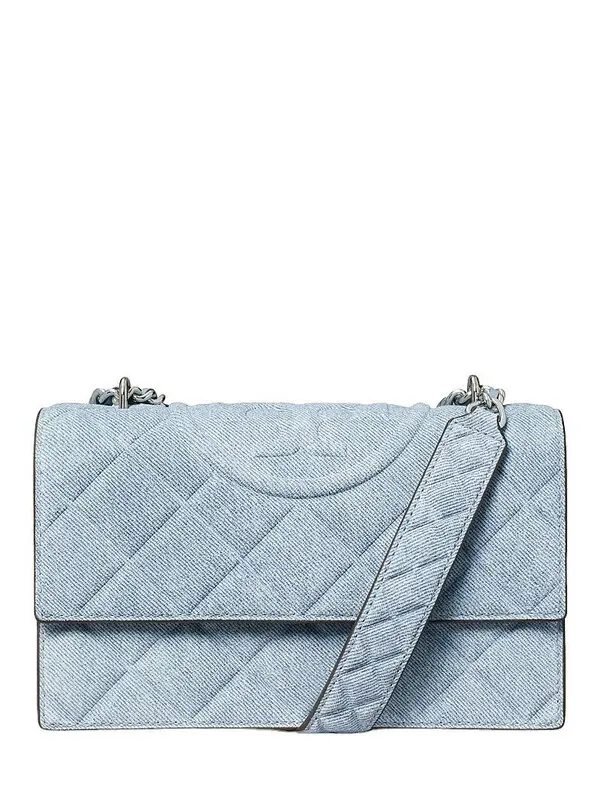 Tory Burch Fleming Print Leather Convertible Crossbody - Denim