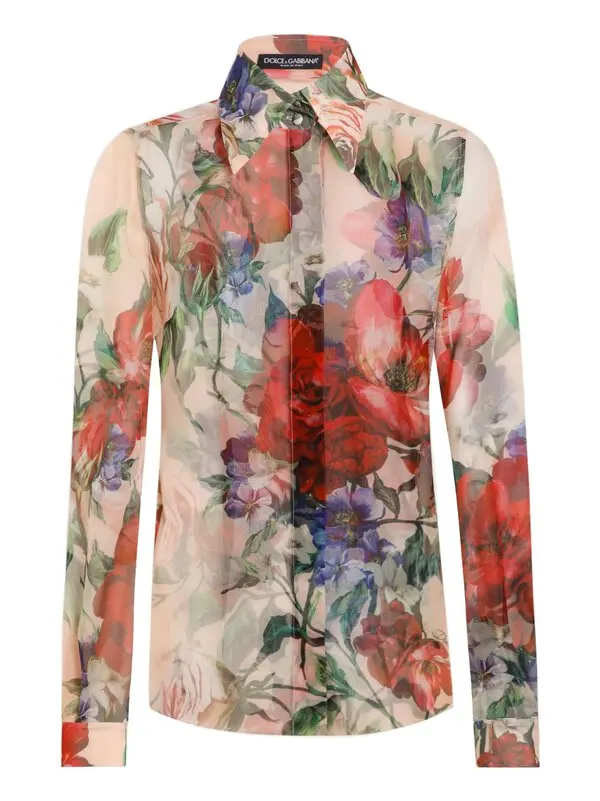 Dolce & Gabbana Floral- Chiffon Shirt - Print