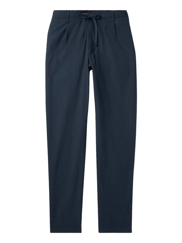 Hartford Straight-leg Stretch-cotton Trousers - Blue