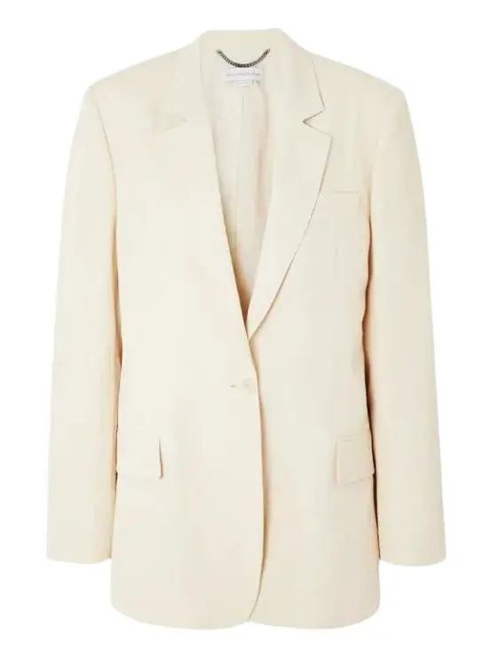 Stella McCartney Oversized Woven Blazer - Cream