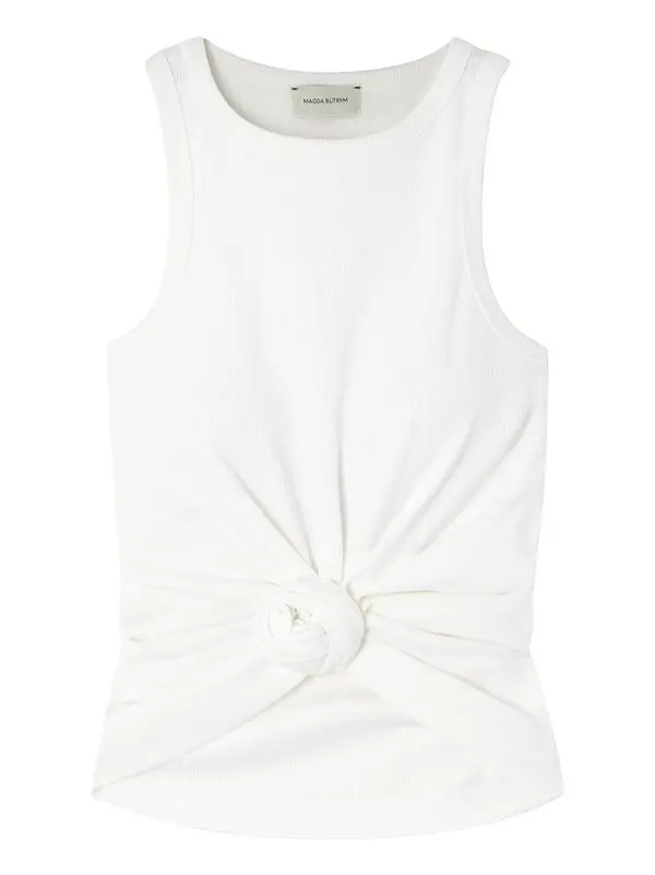 Magda Butrym Knotted Ribbed Tank - Neutrals