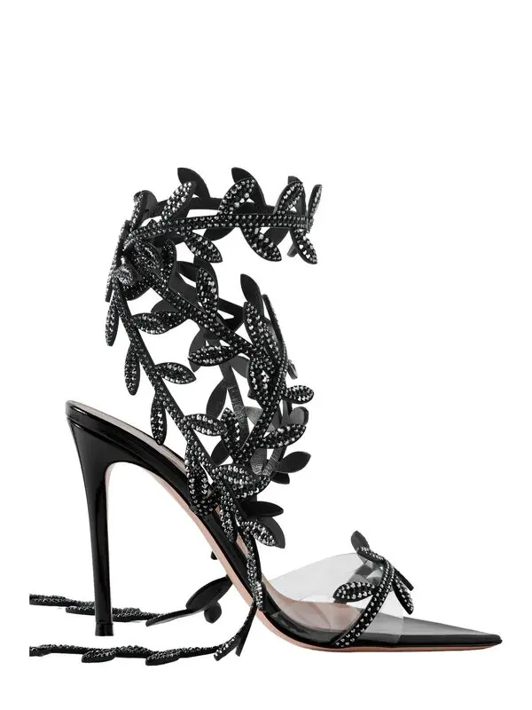 GIANVITO ROSSI Flavia 105 Crystal-embellished Sandals - Black