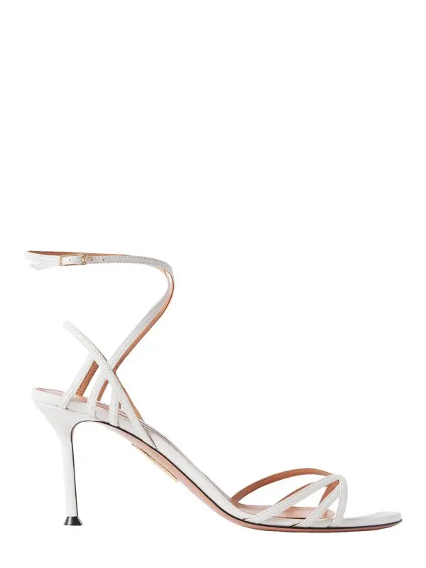 AQUAZZURA Polanco 85 Leather Sandals - White