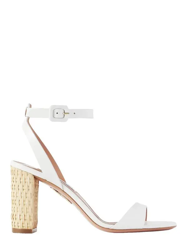 AQUAZZURA Sunseeker 85 Leather Sandals - White