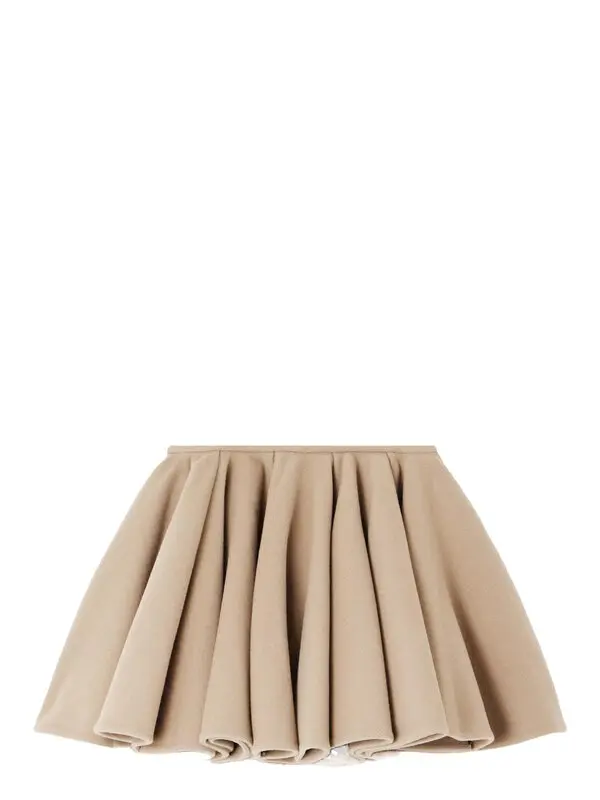 Alaïa Pleated Brushed Wool And Cashmere-blend Mini Skirt - Neutrals