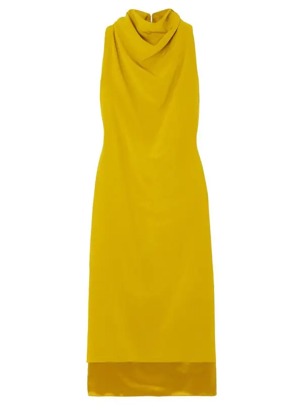 Altuzarra Noor Draped Silk-satin Midi Dress - Yellow