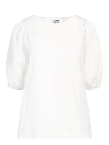 Alpha Studio Cotton-blend Top - White