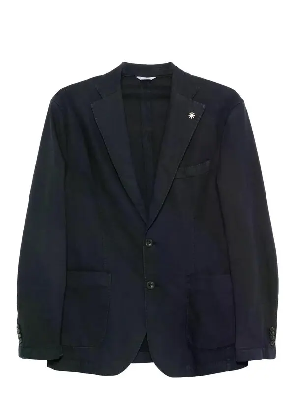 MANUEL RITZ Brooch-detail Blazer - Blue