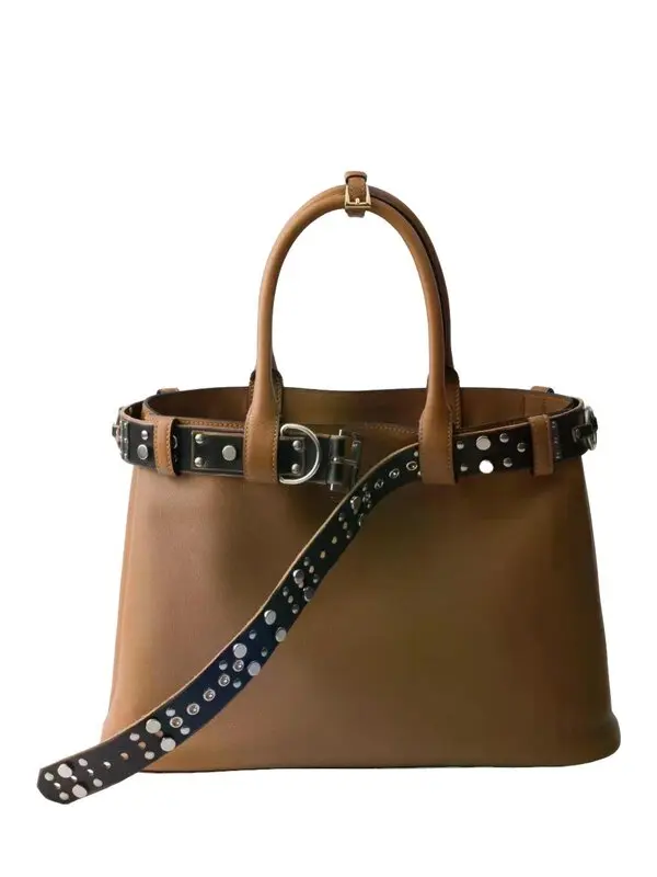 Prada Large Buckle Tote Bag - Brown