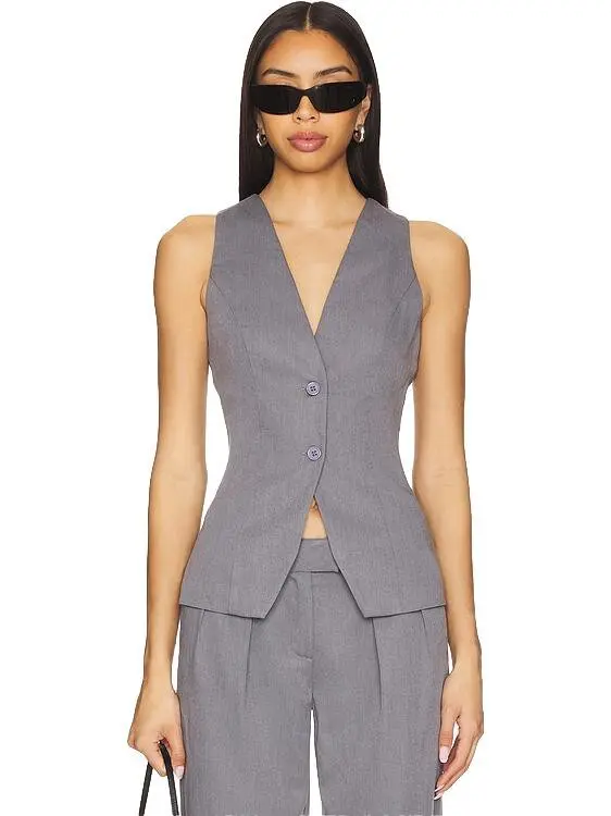 ALL THE WAYS Libbi Open Back Vest - Grey