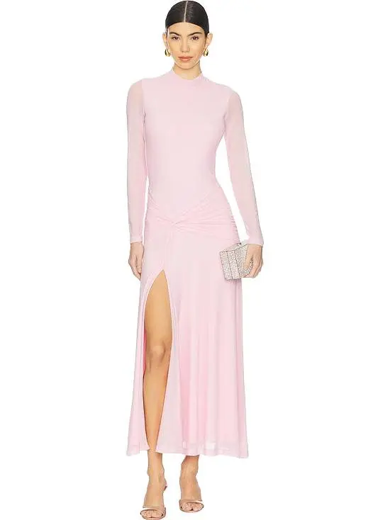 Bardot Lea Mesh Midi Dress - Light Pink