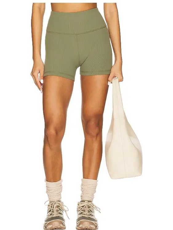 WELLBEING + BEINGWELL Isla Micro Rib 3 Inch Short - Clover Green