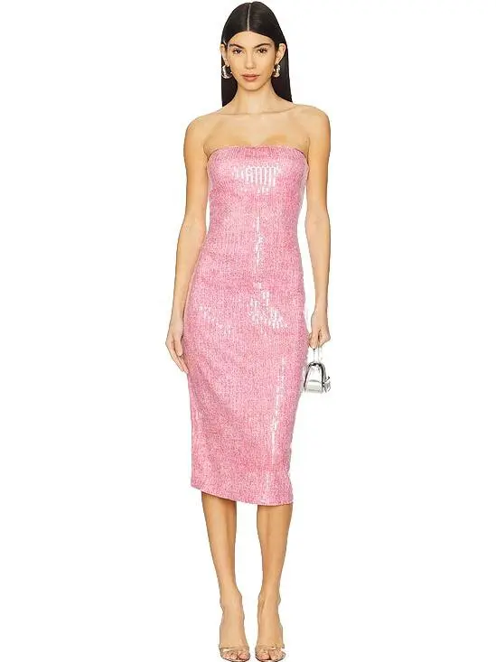 Susana Monaco Sequin Knit Tube Dress - Pink Lemonade