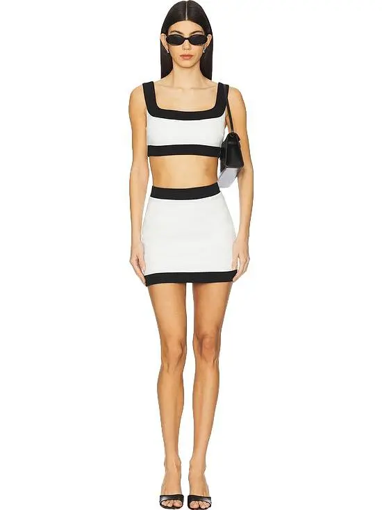 MORE TO COME Jeyne Skirt Set - White & Black