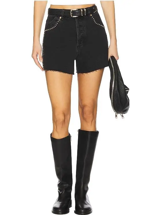 Rolla's Mirage Thunder Studded Denim Short - Black