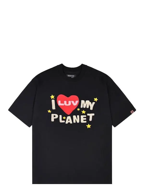 BROKEN PLANET Luv My Planet T-shirt - Midnight Black