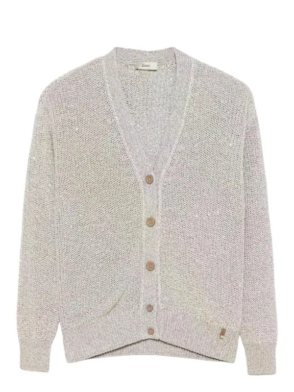 Herno Sequin-embellished Cardigan - Neutrals