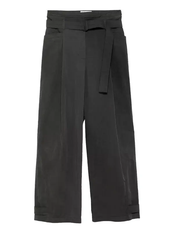 LOW CLASSIC Double-belted Trousers - Grey