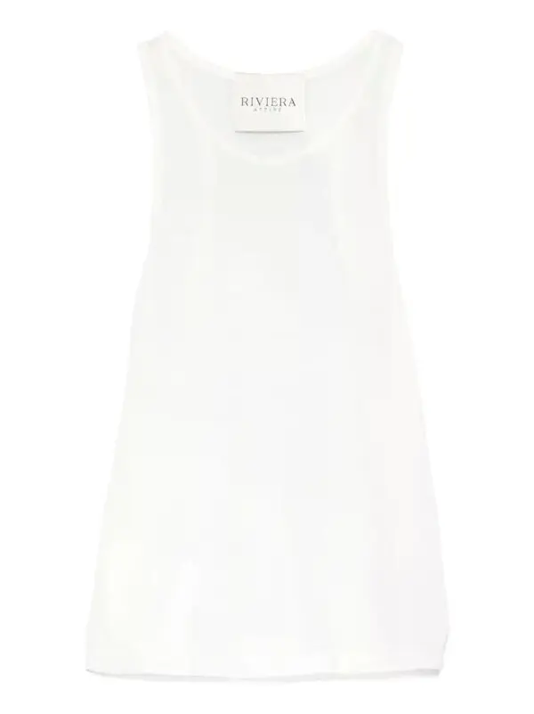 RIVIERA Cotton Tank Top - White