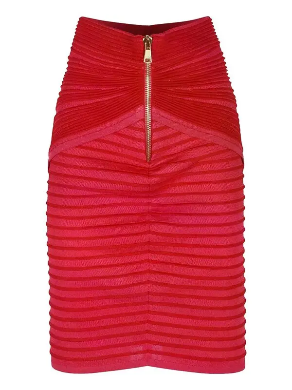 Balmain Draped Midi Skirt - Red