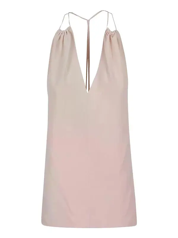 Victoria Beckham Silk Halterneck Top - Neutrals