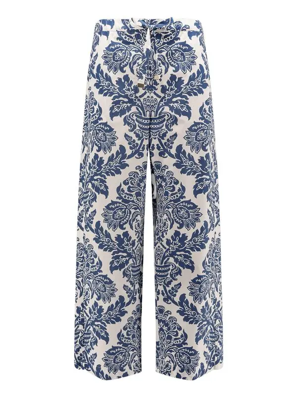 Max Mara Merano Floral-print Trousers - Blue