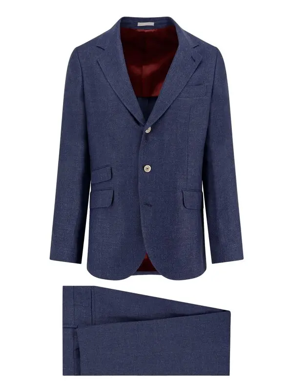 Brunello Cucinelli Linen, Wool And Silk Suit - Blue