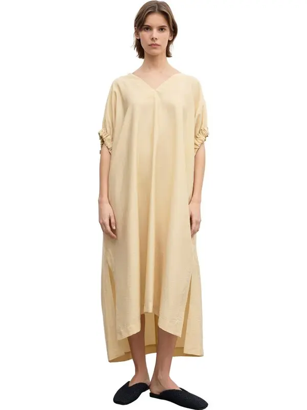 HOUSE OF DAGMAR Rouched Maxi Dress - Desert Sand