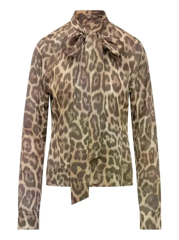 Stella McCartney Leopard-print Blouse - Brown