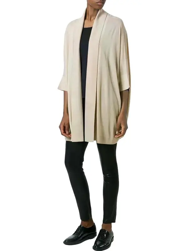 Ralph Lauren Draped Wool Cardigan Coat - Neutrals
