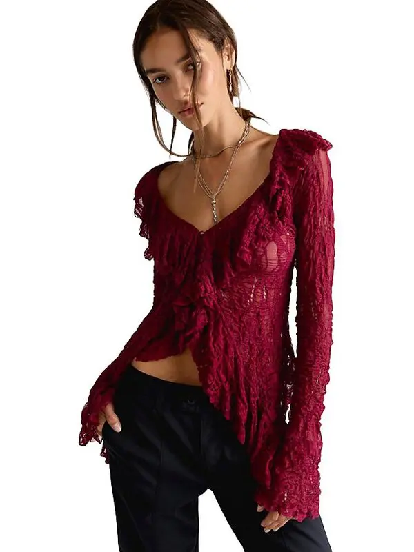 Free People Laney Cardigan - Cabernet