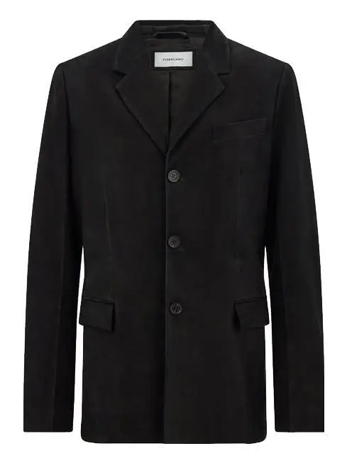 FERRAGAMO Nubuck Blazer - Black