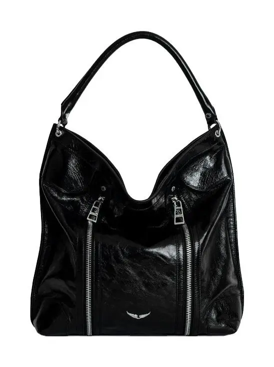 Zadig&Voltaire Sunny Hobo Vintage Patent Bag - Black