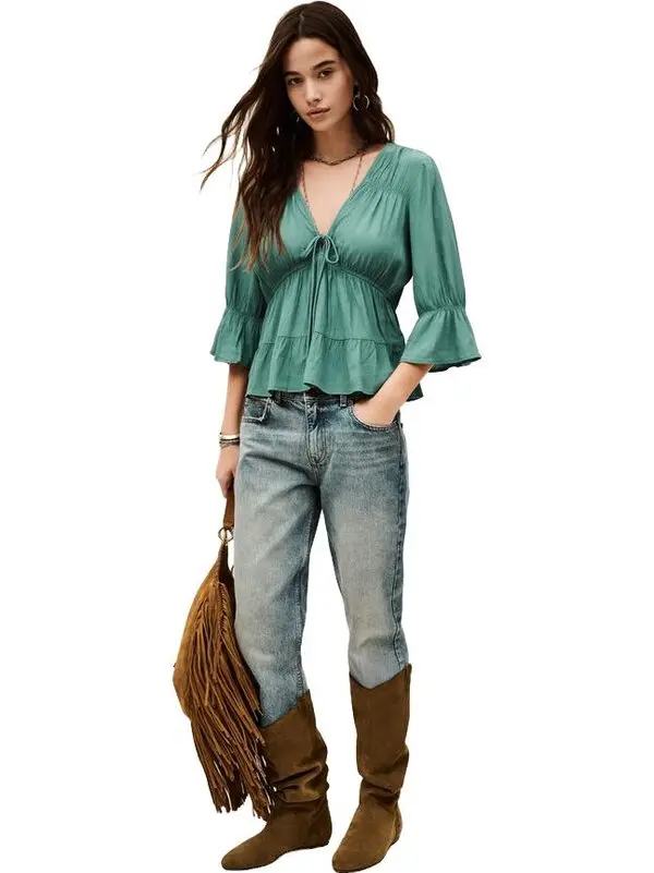 Ba&sh Hilda 3/4-sleeve Blouse - Green