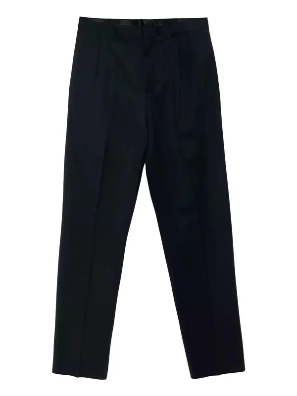 LARDINI Pleated Virgin-wool Trousers - Blue